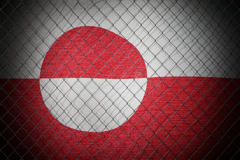Greenland Flag and Wire Mesh Fence Stock Illustration - Illustration of ...