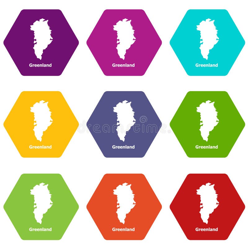 Greenland Map Icons Set 9 Vector Stock Vector - Illustration of symbol ...