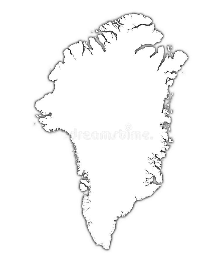 Greenland map with shadow stock illustration. Illustration of outline ...