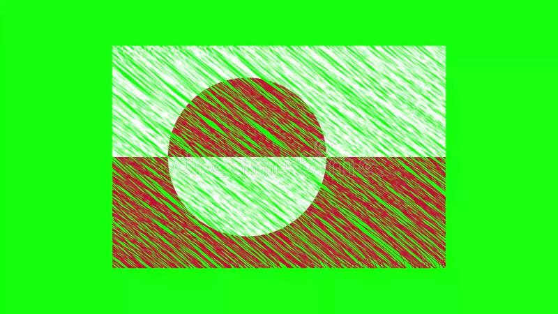 Greenland Scribble Animation on Green Screen Background. Looping ...