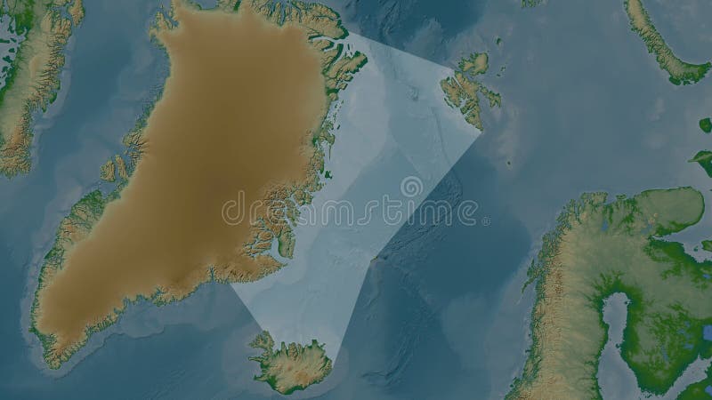 Greenland Sea Highlighted. Physical Map Stock Illustration ...