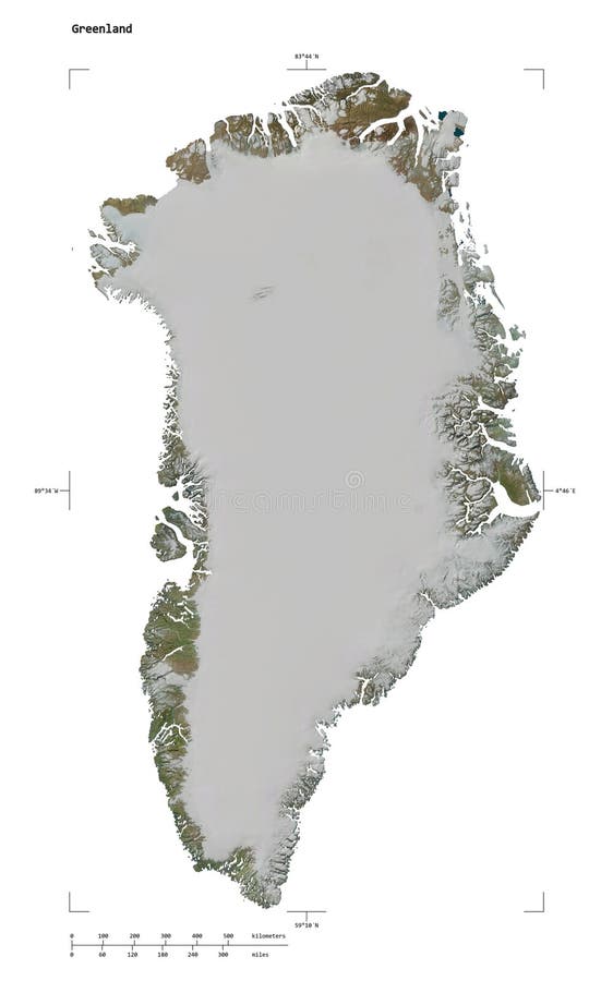 Greenland Shape on White. High-res Satellite Stock Illustration ...
