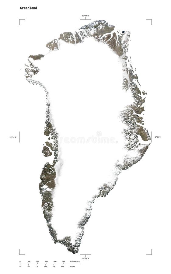 Greenland Shape on White. Low-res Satellite Stock Illustration ...