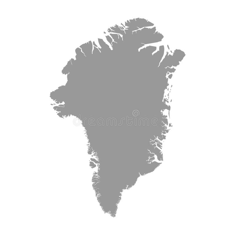 Greenland Island Vector Map Silhouette Stock Vector - Illustration of ...
