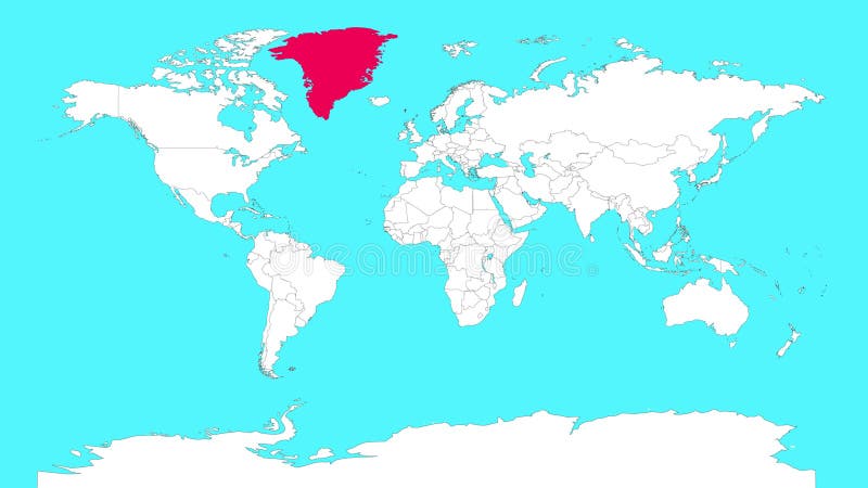 Greenland in World Map Animation.Silhouette Map of Greenland Stock ...