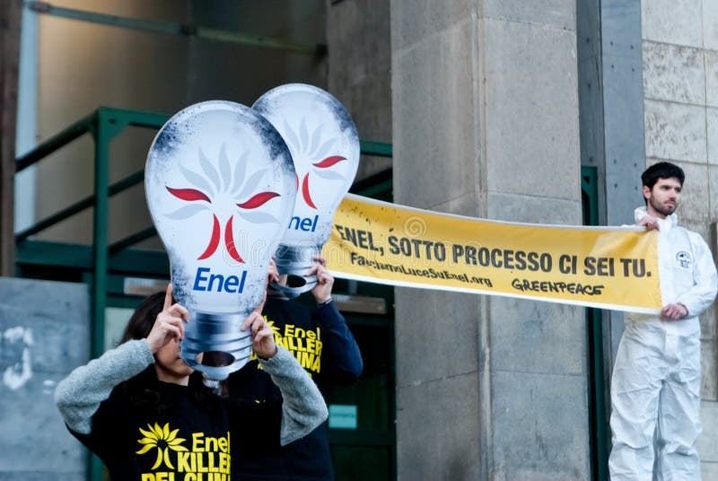 Greenpeace Flash Mob Light Bulbs Editorial Stock Image - Image of plant ...