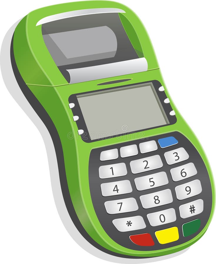 Pos Terminal green color stock vector. Illustration of green - 237064004