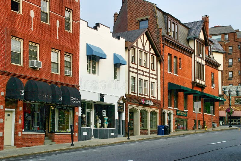 Historic Greenwich Avenue Shopping District Editorial Photo - Image of ...