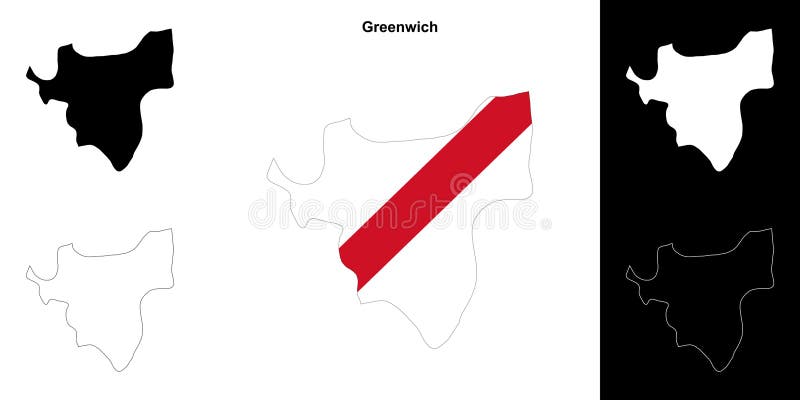 Greenwich outline map stock illustration. Illustration of isolated ...