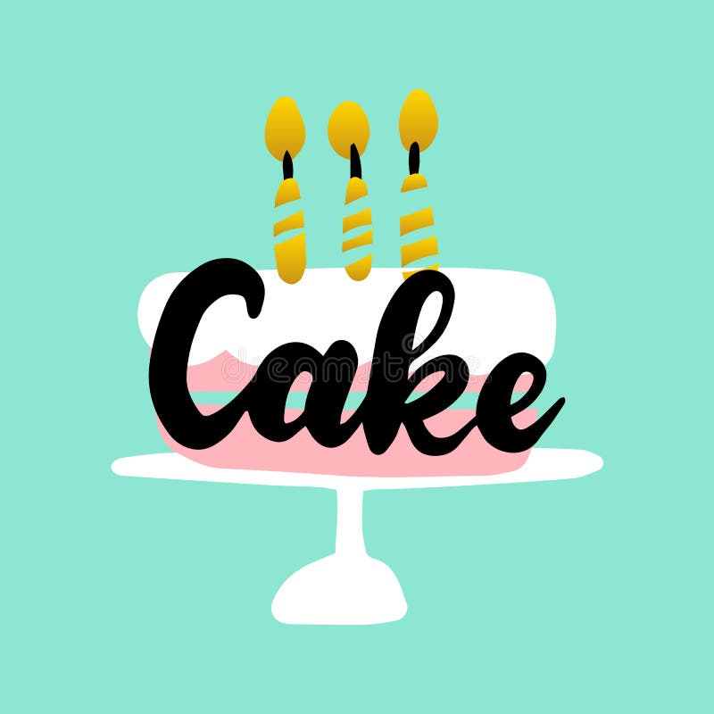 Greeting Cake Handwritten Postcard Stock Vector - Illustration of decor ...