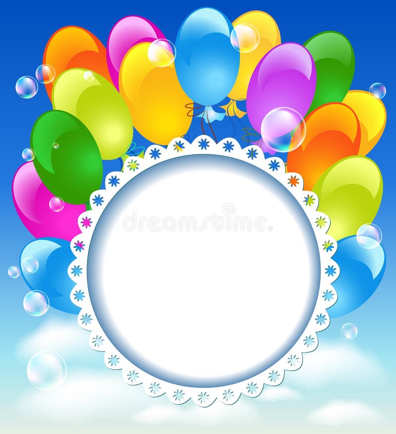 Greeting Card with Balloons Stock Vector - Illustration of invitations ...