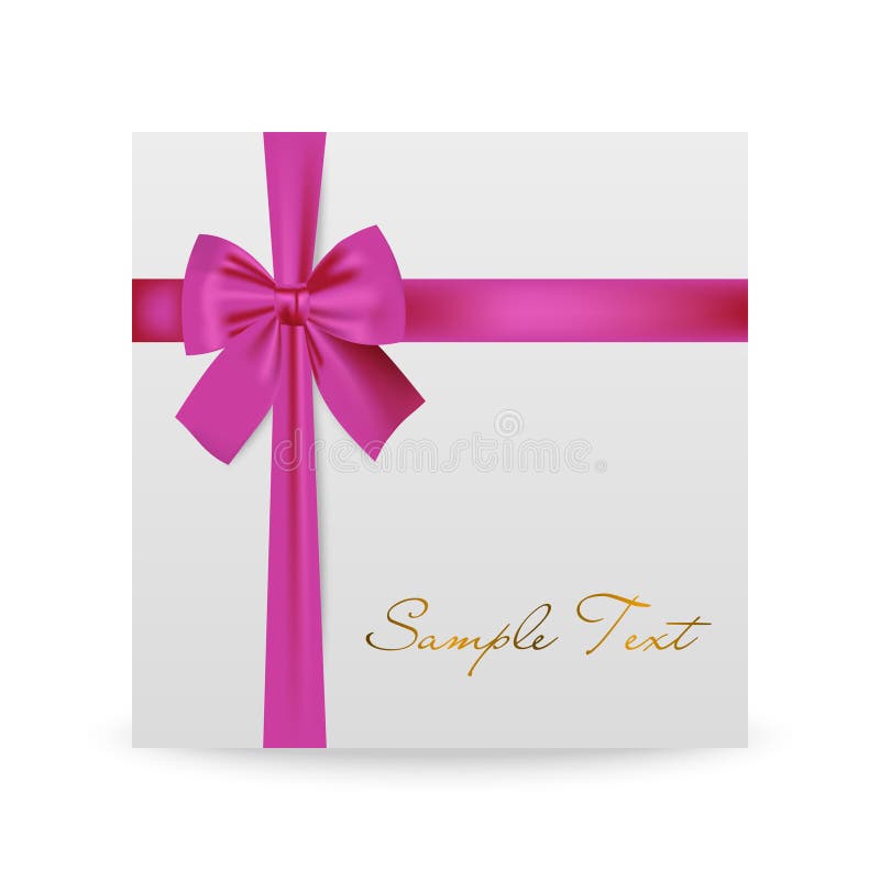 Greeting card with bow stock vector. Illustration of gift - 59649431