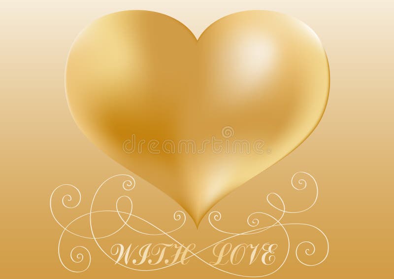 Greeting Card with Bronze Heart Stock Vector - Illustration of ...