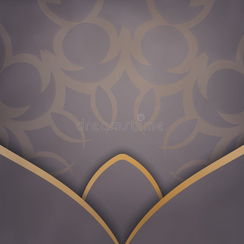 Greeting Card in Brown Color with Luxurious Gold Pattern Prepared for ...