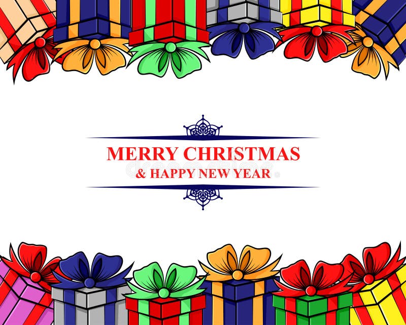 Greeting Card with Cartoon Borders Gifts Stock Vector - Illustration of ...
