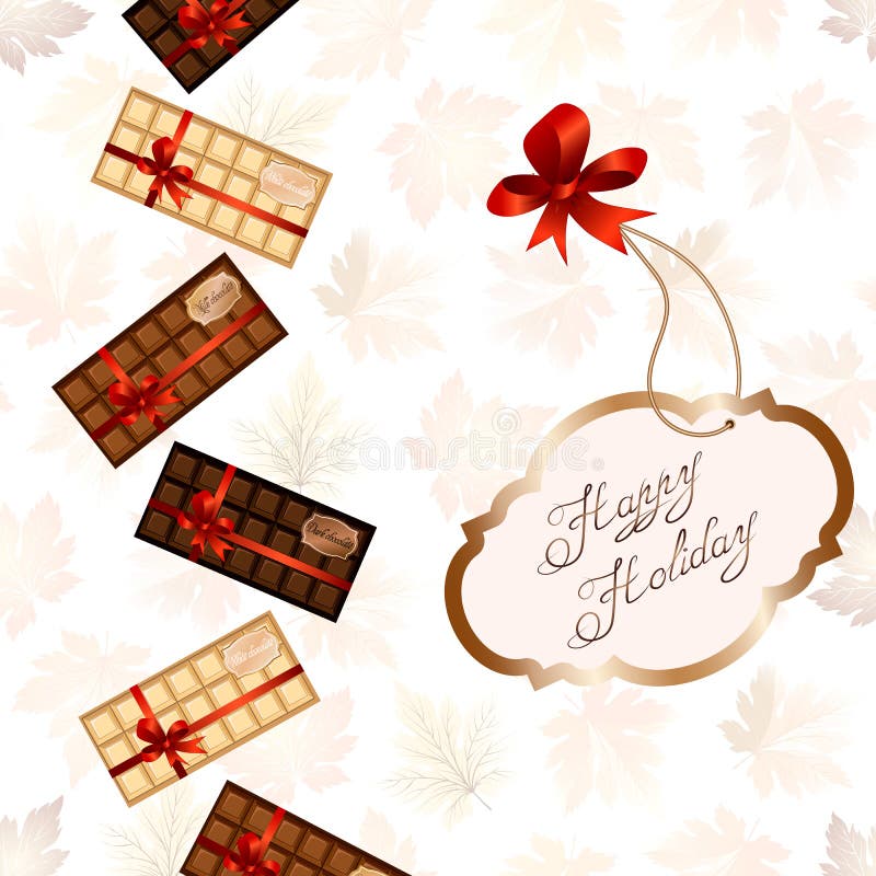 Greeting Card with Chocolate. Stock Vector - Illustration of delicious ...