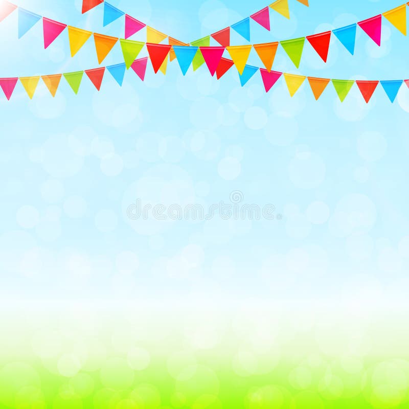 Greeting Card with Colorful Flags Stock Vector - Illustration of flag ...