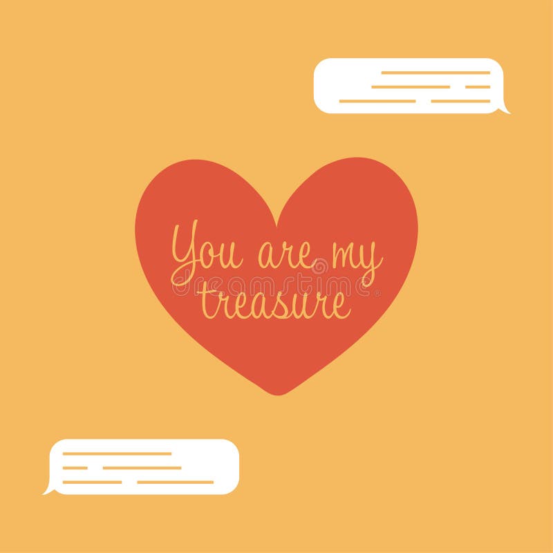 Greeting Card with Declaration of Love with Cute Text Inside Heart and ...