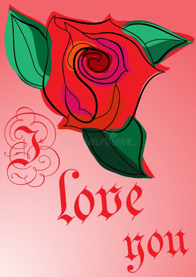 Greeting Card with a Declaration of Love. Stock Illustration ...