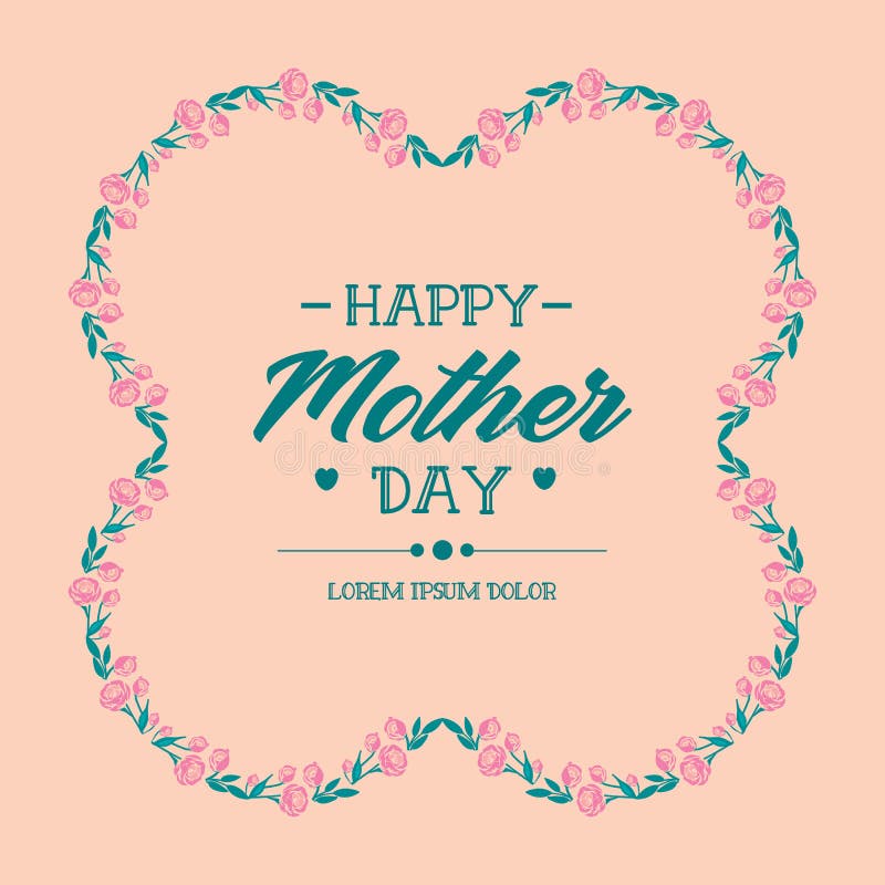 Greeting Card Design For Happy Mother Day Celebration With Seamless