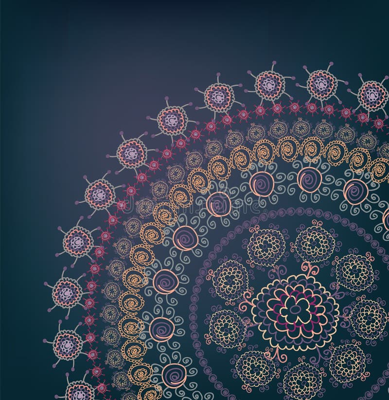 Greeting Card Design with Round Motive Stock Vector - Illustration of ...