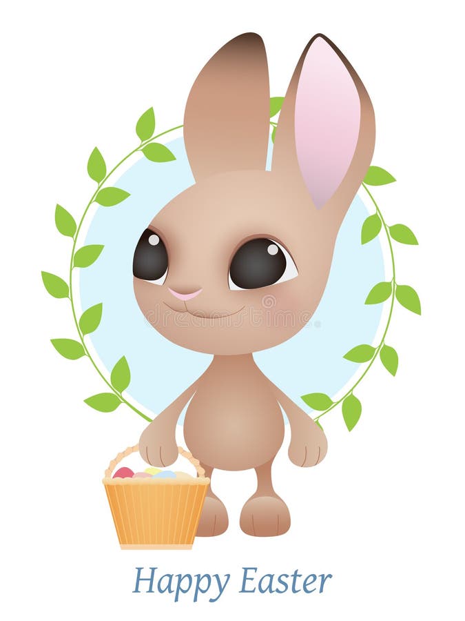 Greeting Card with Easter Rabbit. Funny Easter Bunny. Stock Vector ...
