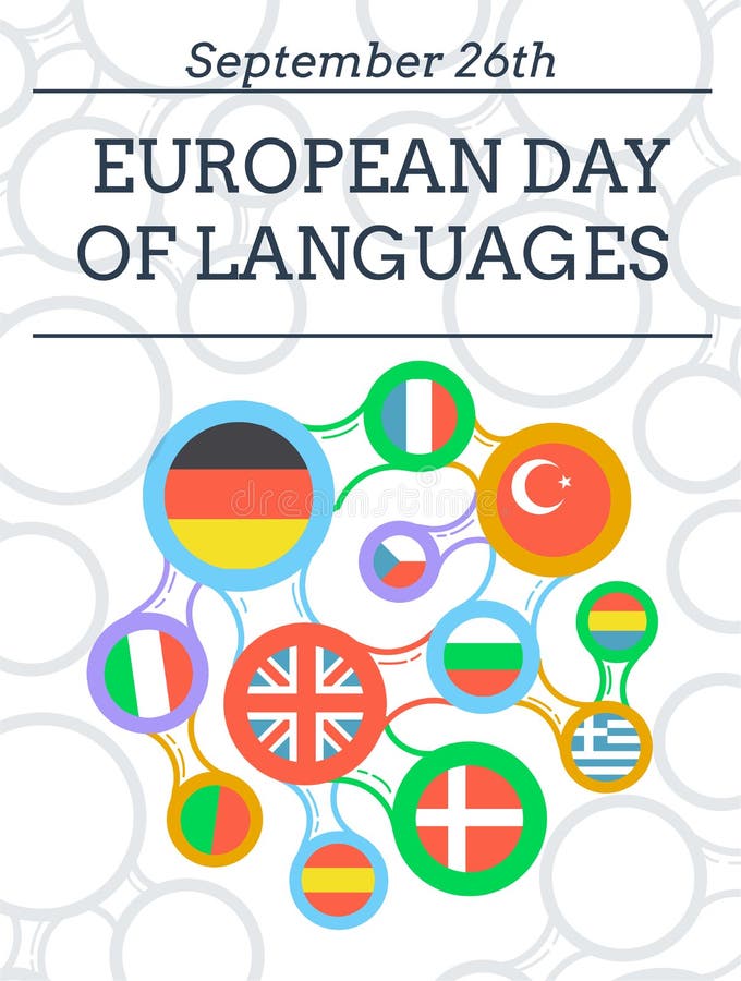 European Day Of Languages. Flags A Stock Vector - Illustration of flags ...