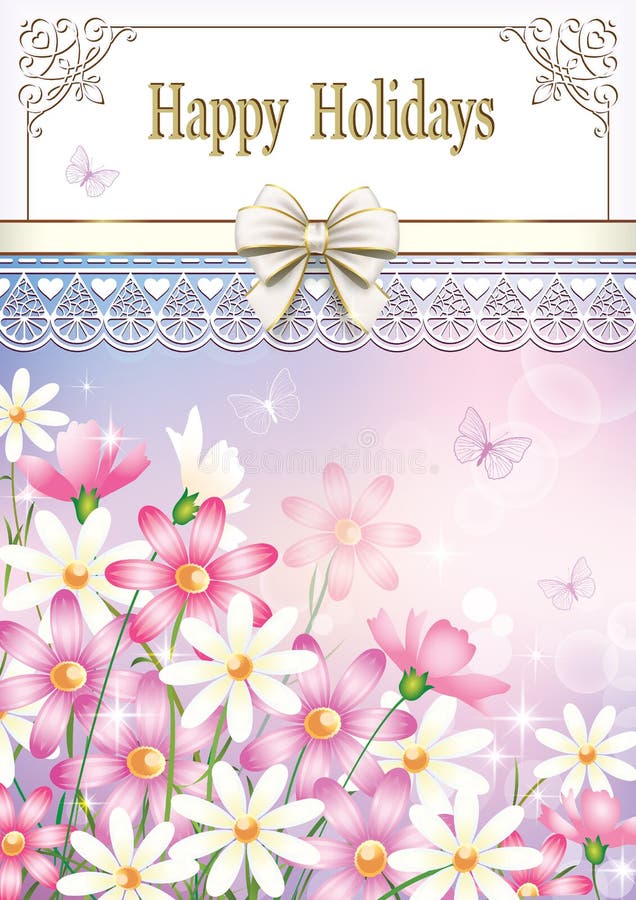 Greeting card with flower stock vector. Illustration of flower - 88567291