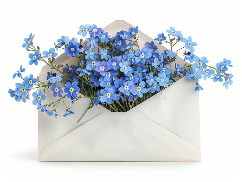 - Greeting Card with Forget-me-not, Generative Ai. Stock Illustration ...