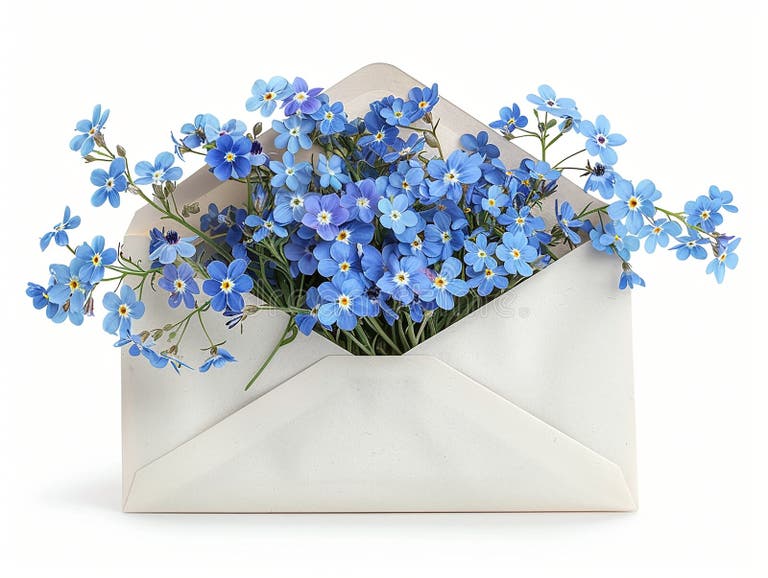 - Greeting Card with Forget-me-not, Generative Ai. Stock Illustration ...