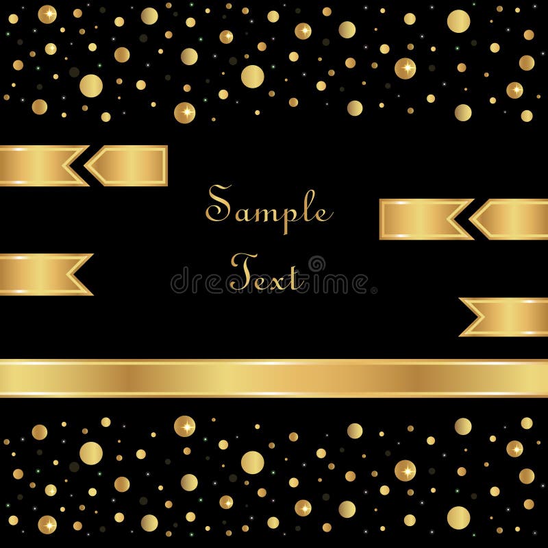 Greeting Card with Gold Ribbons Stock Vector - Illustration of light ...