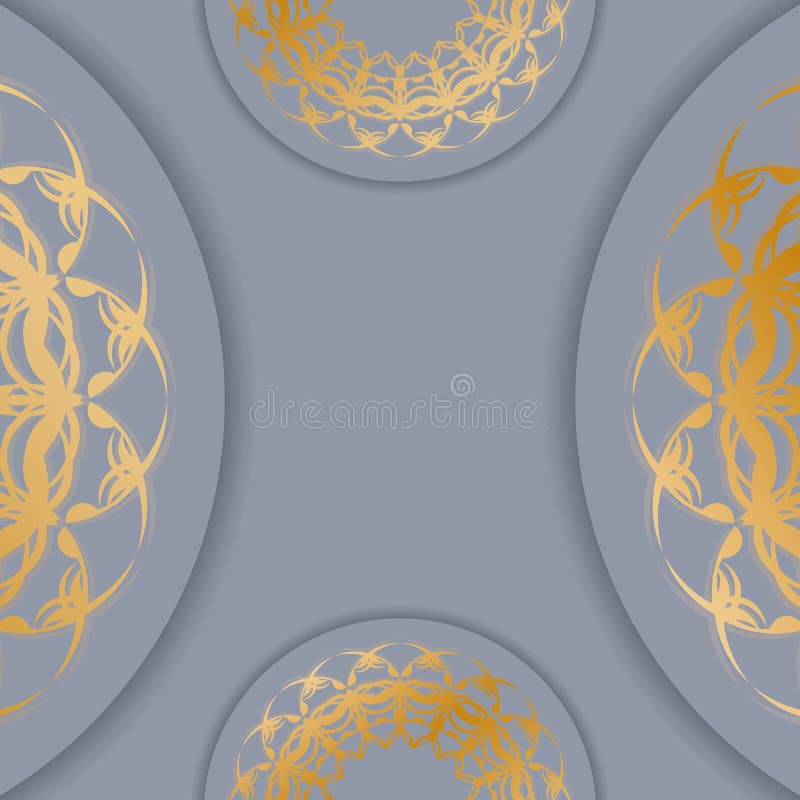 Greeting Card in Gray with a Luxurious Gold Pattern for Your ...