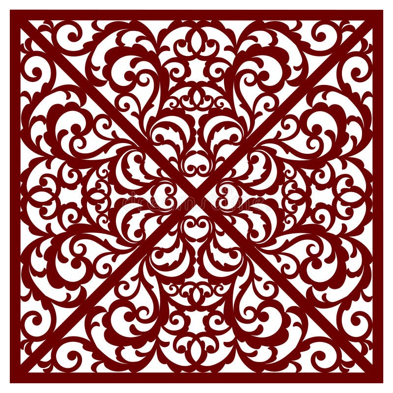 Greeting Card, Laser Cut Pattern Stock Vector - Illustration of retro ...