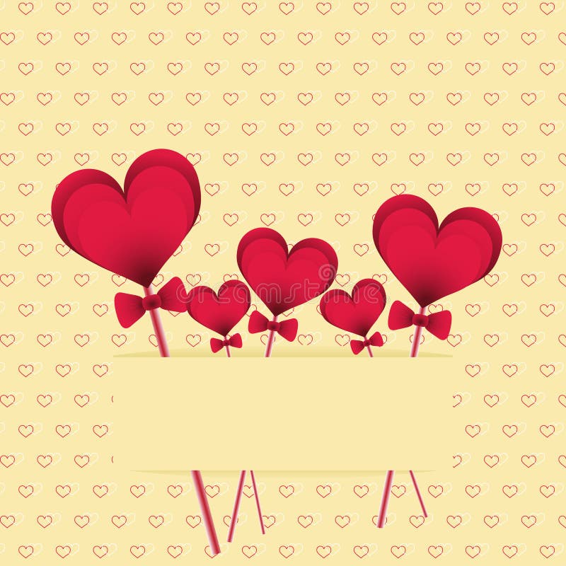 Greeting card with hearts stock vector. Illustration of symbols - 49221361