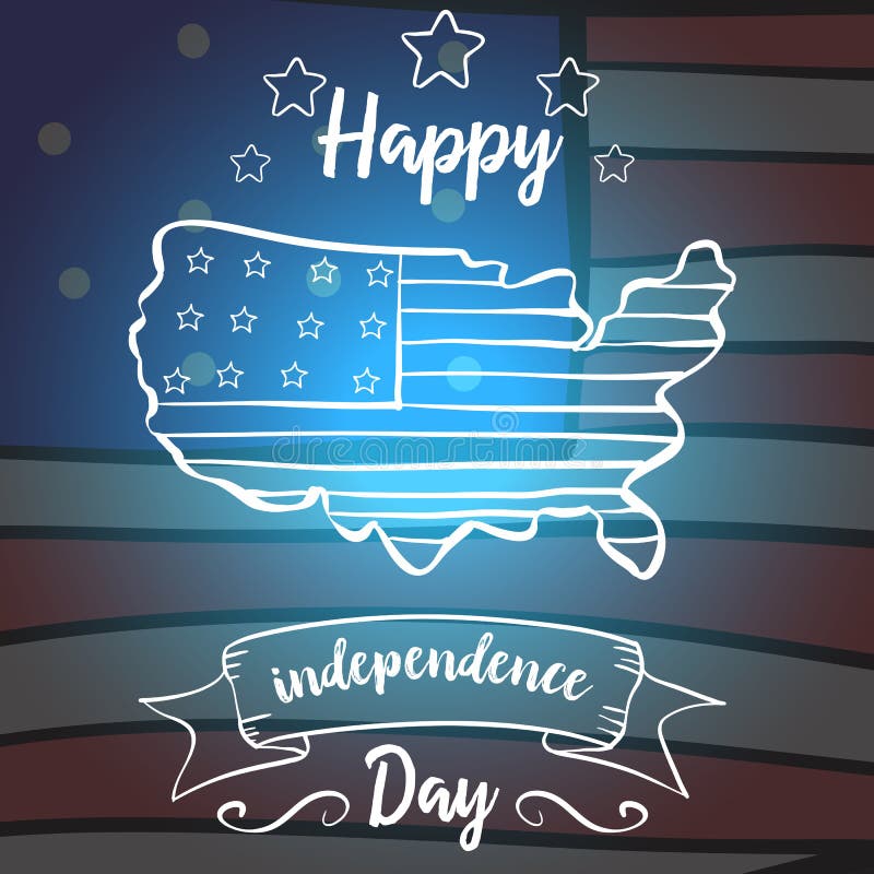 Greeting Card Independence Day Collection Design Stock Vector ...