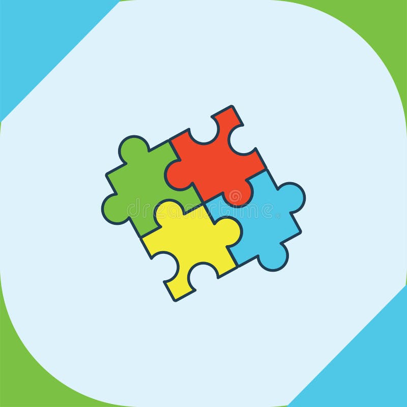 Greeting Card with Jigsaw Puzzle Symbol Stock Vector - Illustration of ...