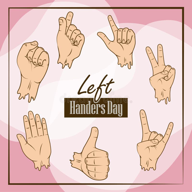Greeting Card Left Handers Day Stock Vector - Illustration of poster ...
