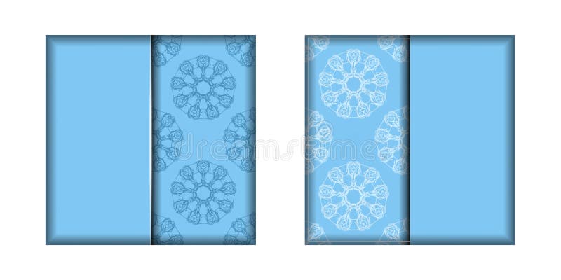 Greeting Card in Light Blue with Vintage White Pattern Prepared for ...