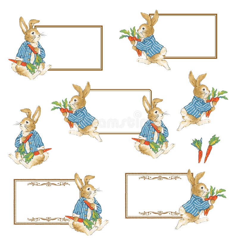 Greeting Card Material Using Cute Hand-drawn Rabbits,, Stock ...