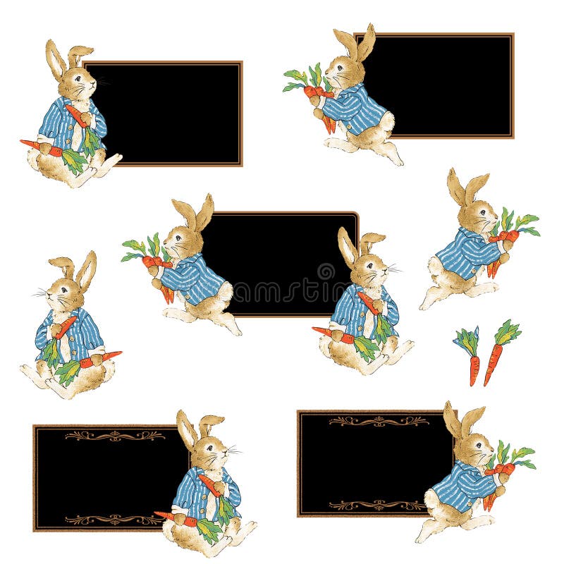 Greeting Card Material Using Cute Hand-drawn Rabbits,, Stock ...