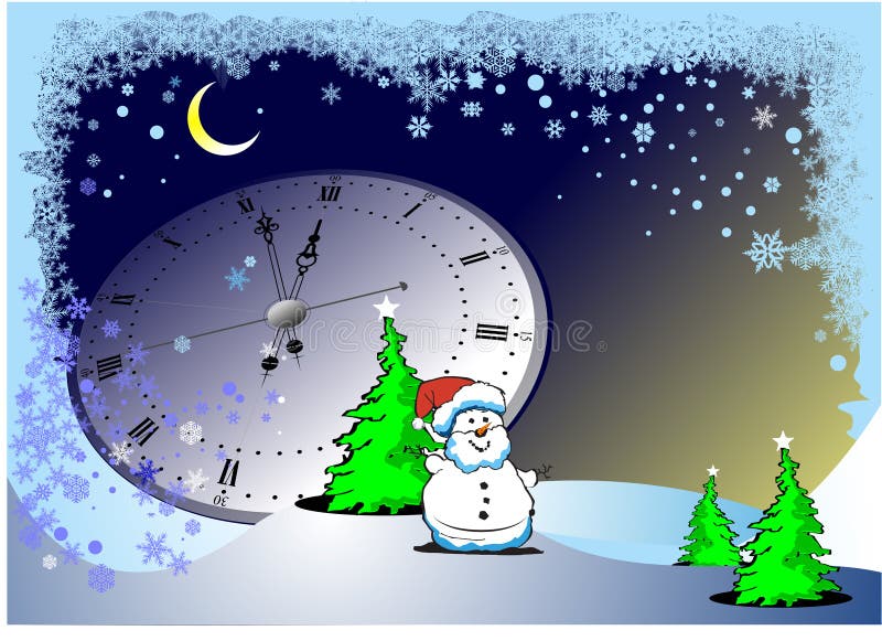Christmas time clock stock vector. Illustration of colorful - 16941554