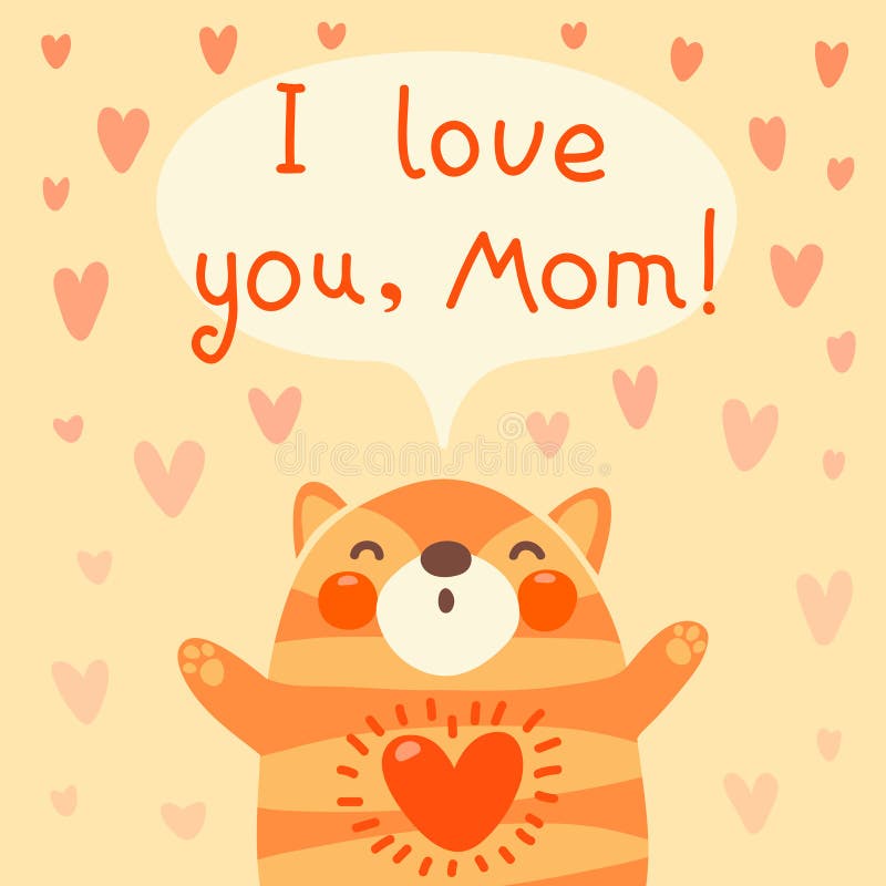 Greeting Card with a Cute Rat. Sweet Mouse Says Hello Stock Vector - Illustration of design ...