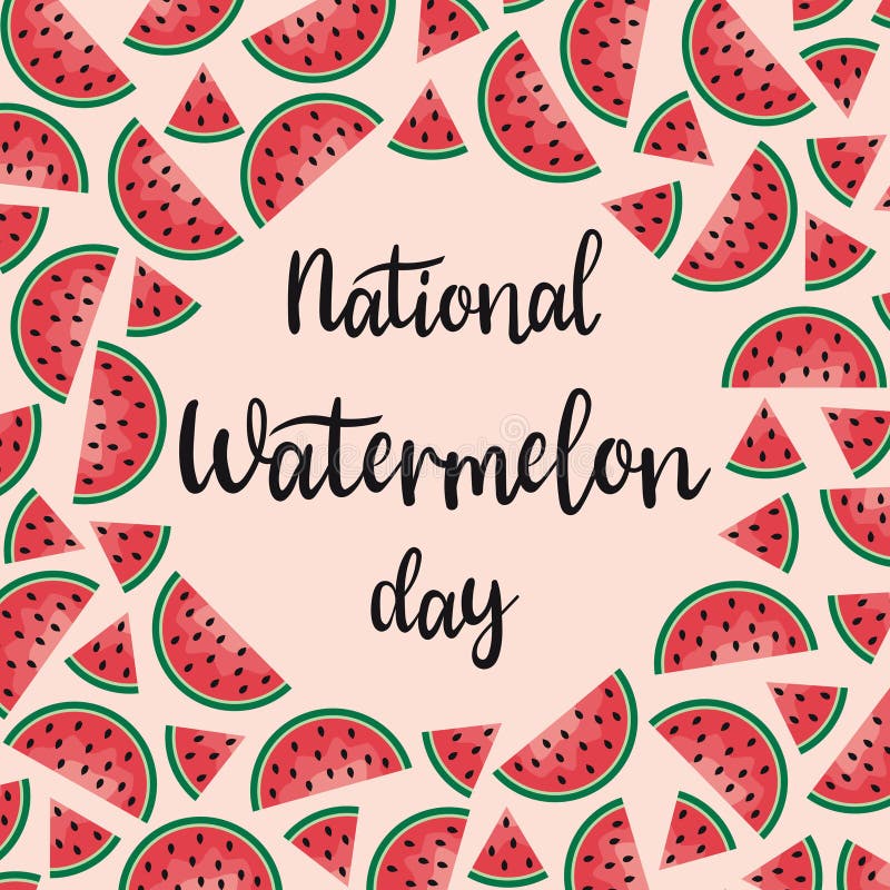 National Watermelon Day Vector Stock Vector - Illustration of natural ...