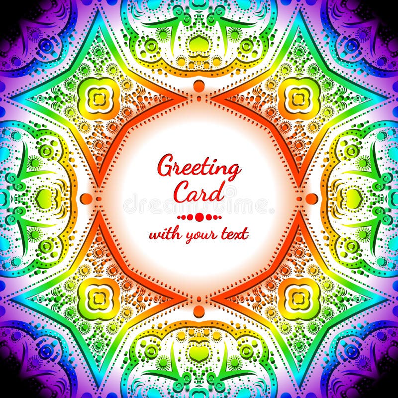 Green Greeting Card with Abstract Round Patterns Stock Vector ...