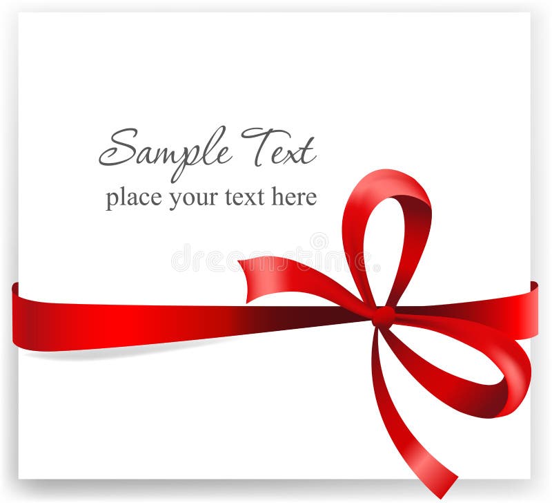 Greeting Card with a Red Ribbon Stock Vector - Illustration of birthday ...