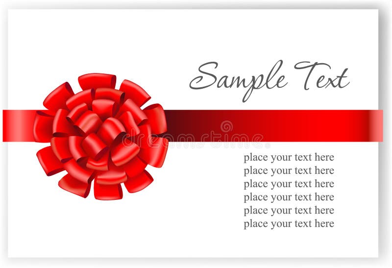 Greeting Card with a Red Ribbon Stock Vector - Illustration of secret ...