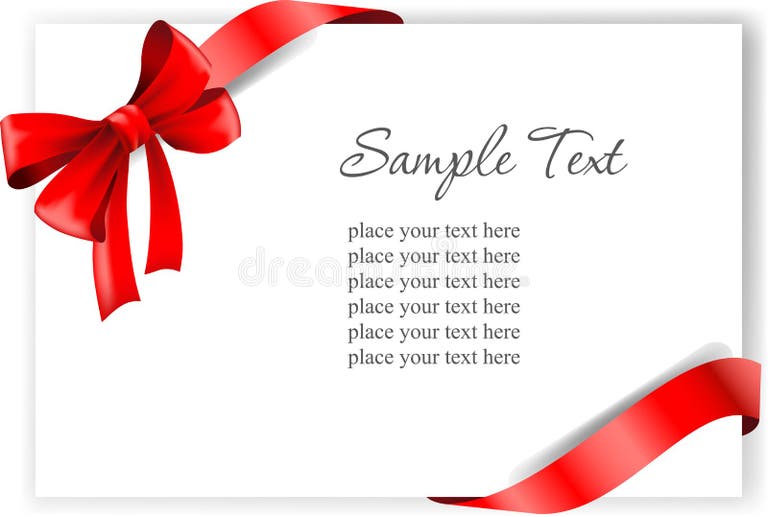 Greeting Card with a Red Ribbon Stock Vector - Illustration of jubilee ...