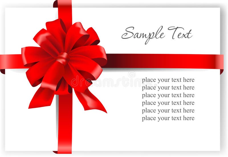Greeting Card with a Red Ribbon Stock Vector - Illustration of secret ...