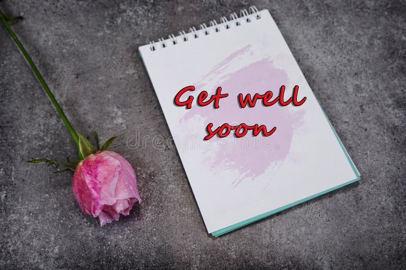 Greeting Card with Rose - Wishing Get Well Soon Stock Image - Image of ...