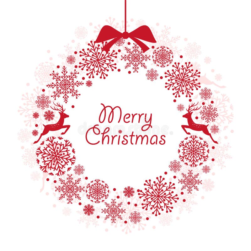 Greeting Card with Snowflakes. Festive Wreath with Snowflakes. Design ...